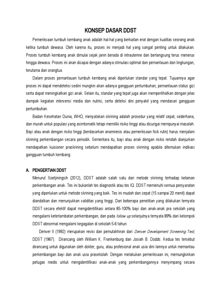 Konsep Dasar DDST | PDF
