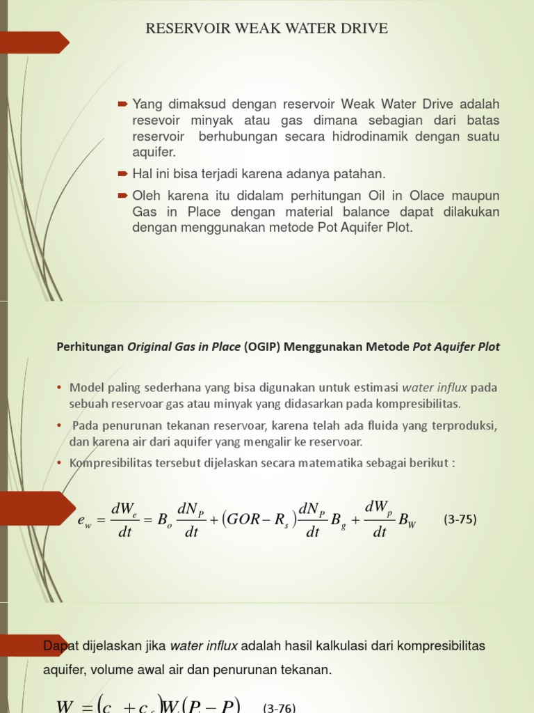 Reservoir Weak Water Drive dan Metodenya | PDF | Metode & Bahan Ajar