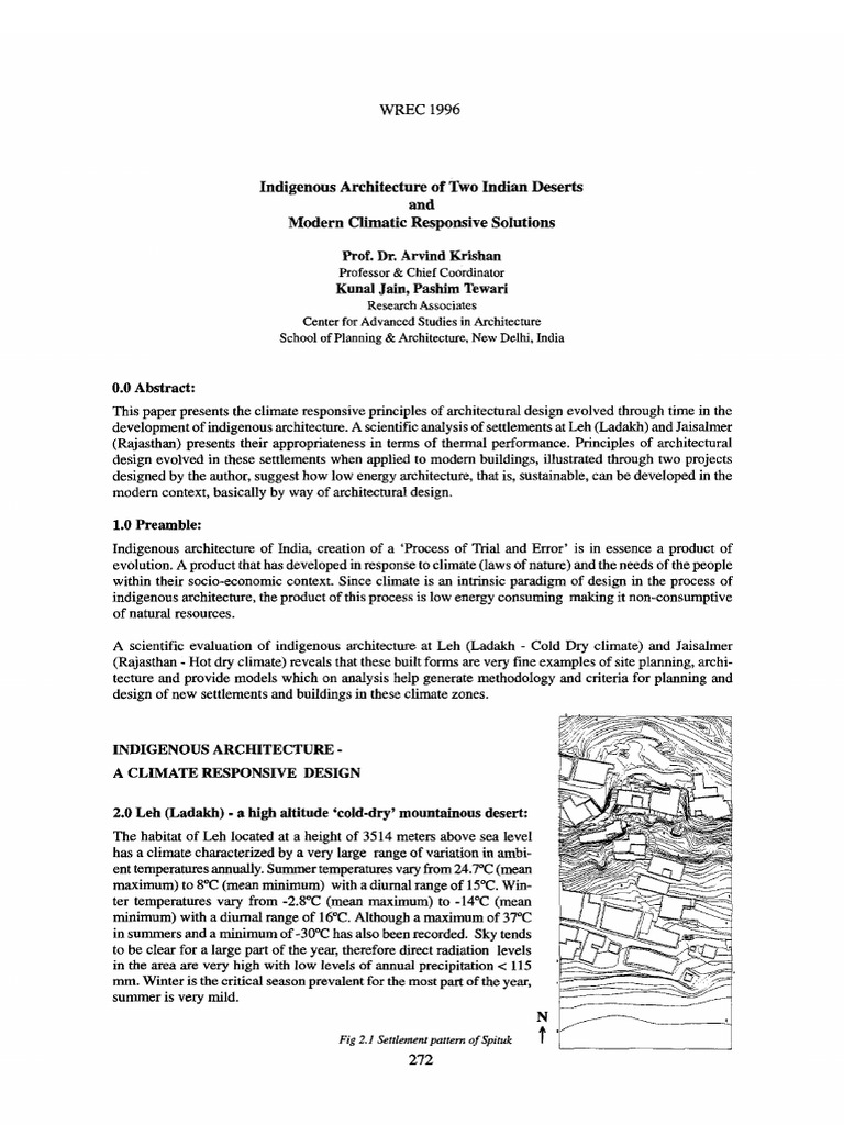 Indigenous Architecture of Two Indian Deserts and Modern Climatic ...