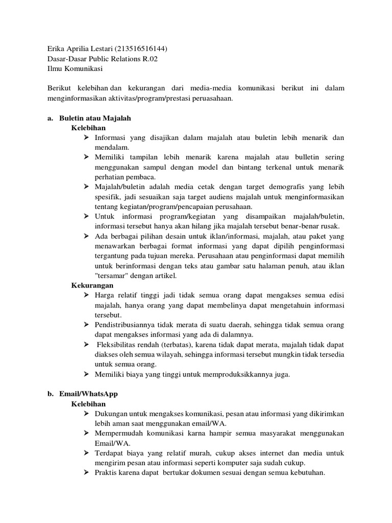 Kelebihan Dan Kekurangan Media Informasi PDF | PDF