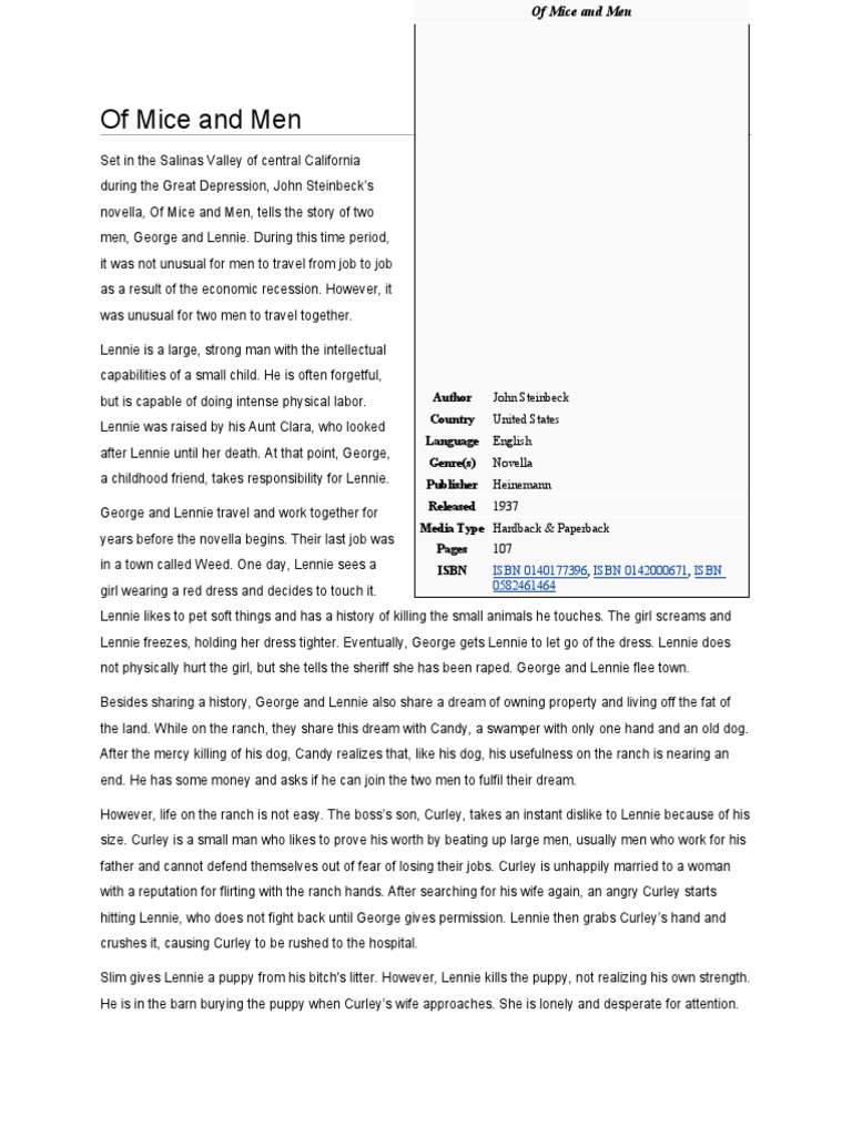 Of Mice and Men | PDF | John Steinbeck