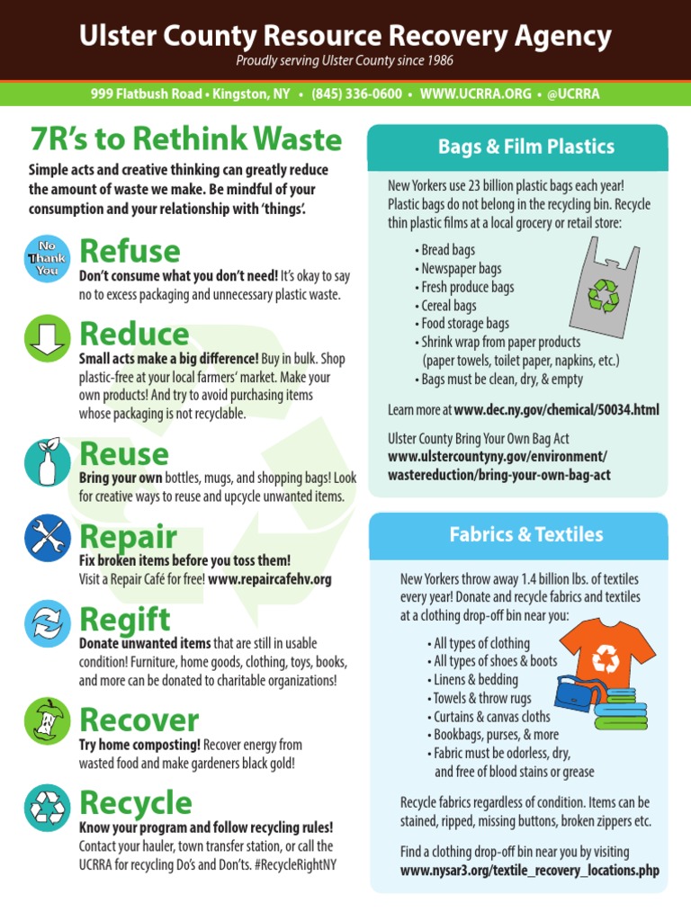 7R's To Rethink Waste: Ulster County Resource Recovery Agency | PDF ...