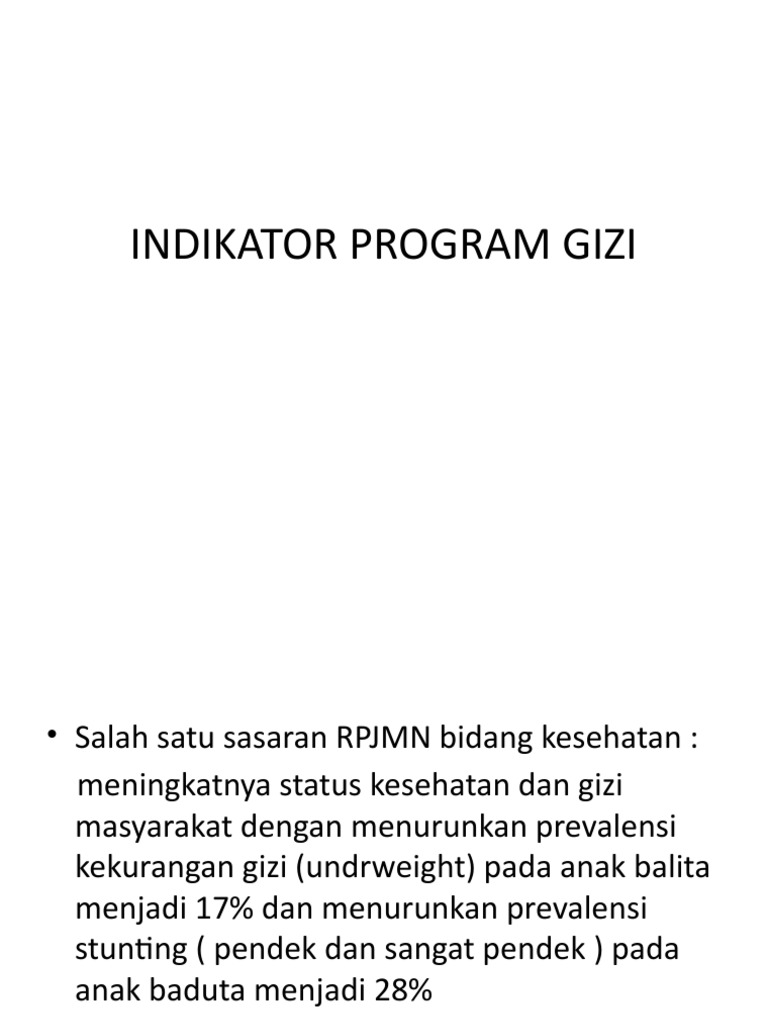 Indikator Program Gizi | PDF