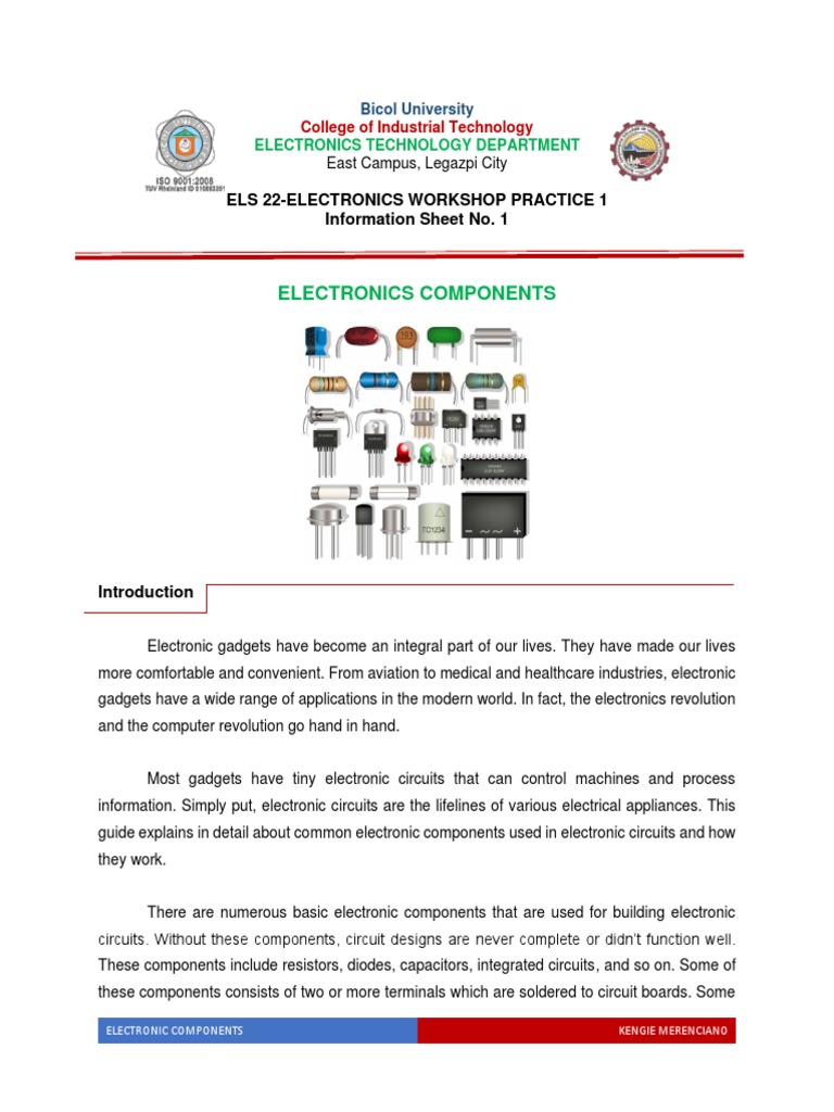 Electronic Components (Active vs. Passive) | PDF | Passivity (Engineering) | Electronic Component