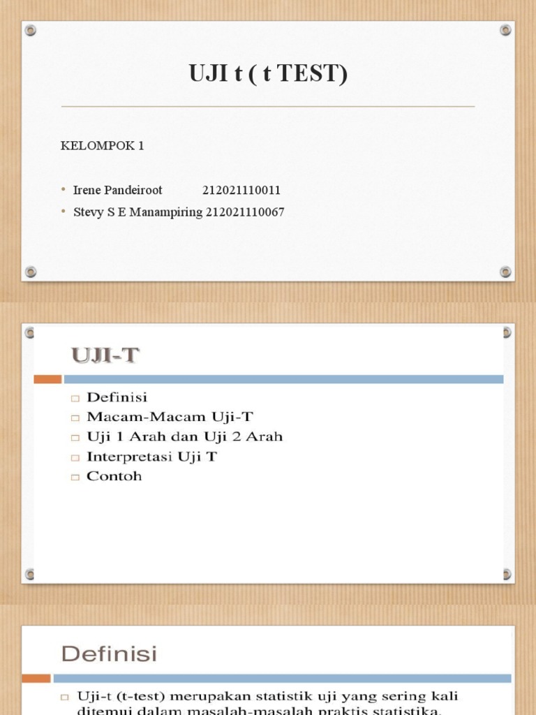 Analisis Uji t untuk Data Mahasiswa dan Karyawan | PDF