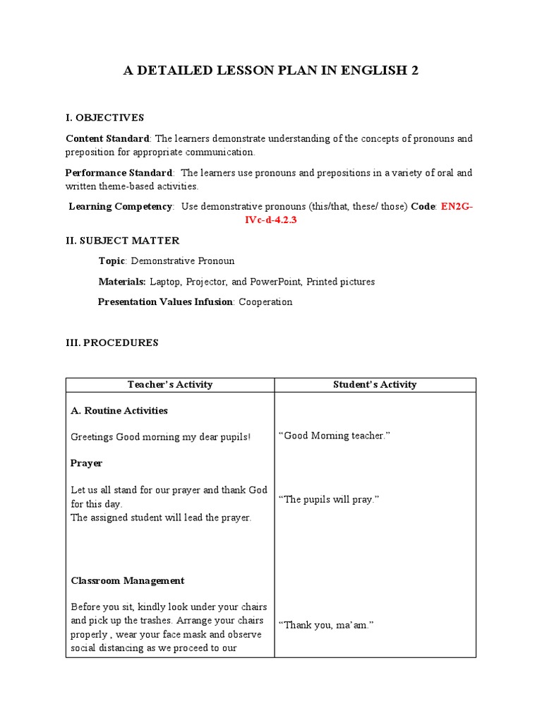 Second Classroom Demonstration-Demonstrative-Pronoun | PDF | Learning ...