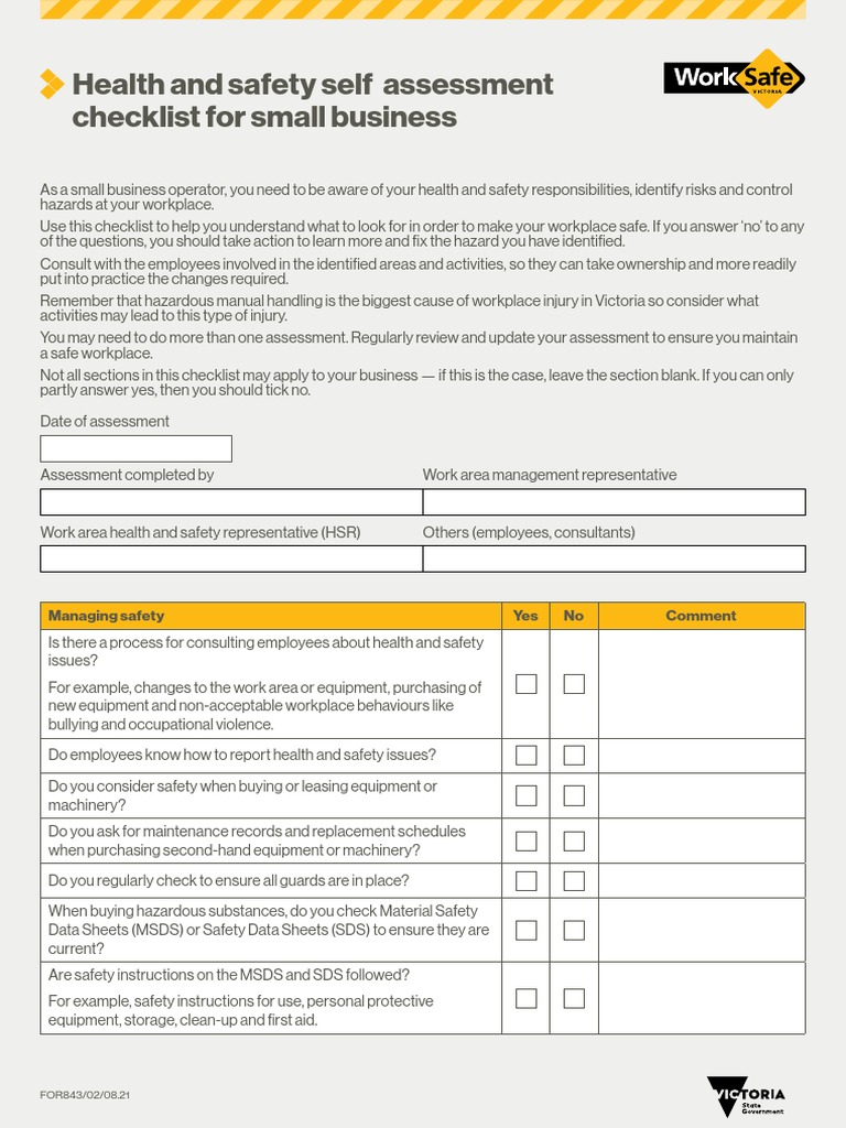 ISBN Health and Safety Self Assessment Checklist For Small Businesses ...