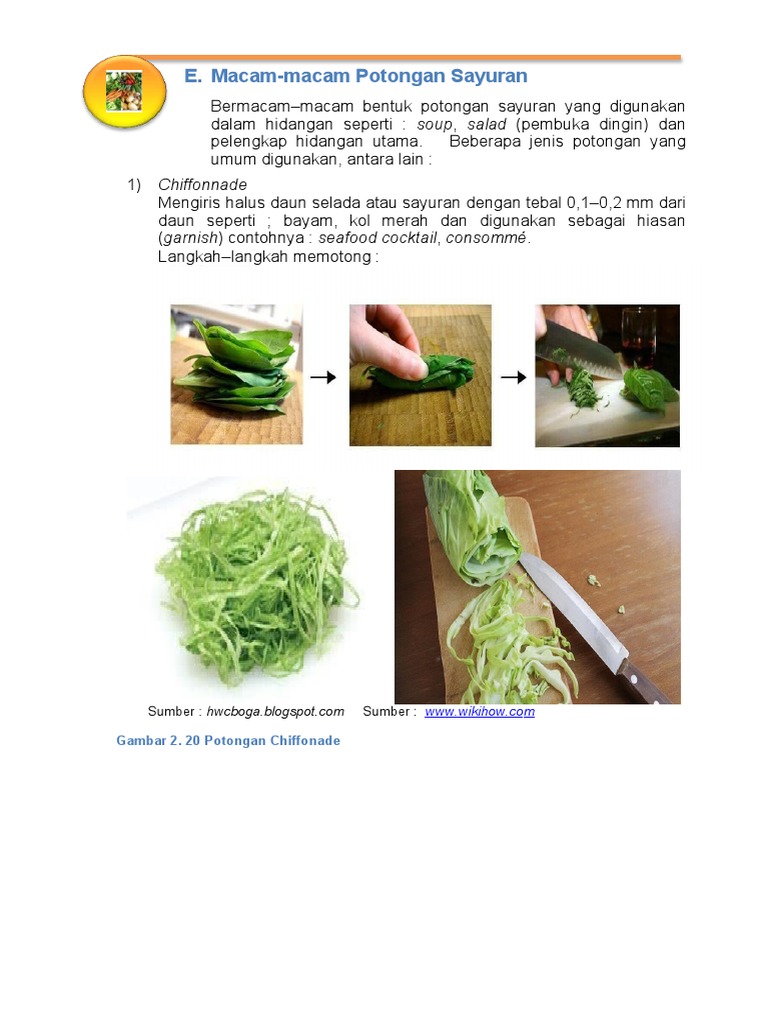 Materi Potongan Sayuran | PDF