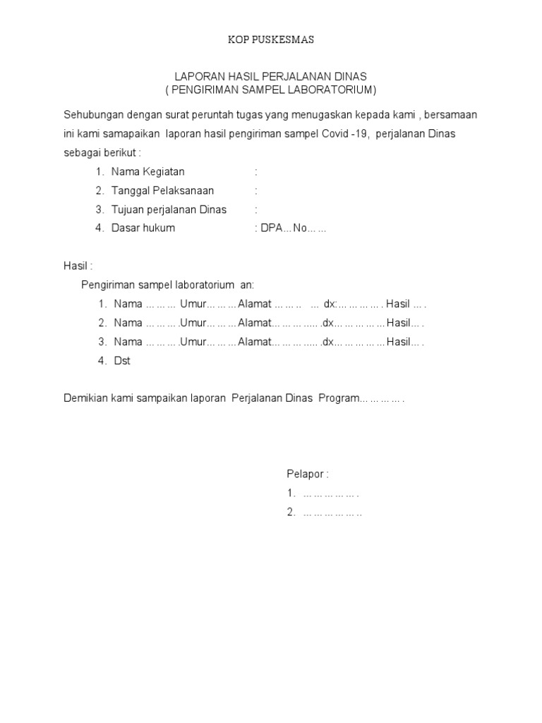 Contoh Hasil LHK BOK | PDF