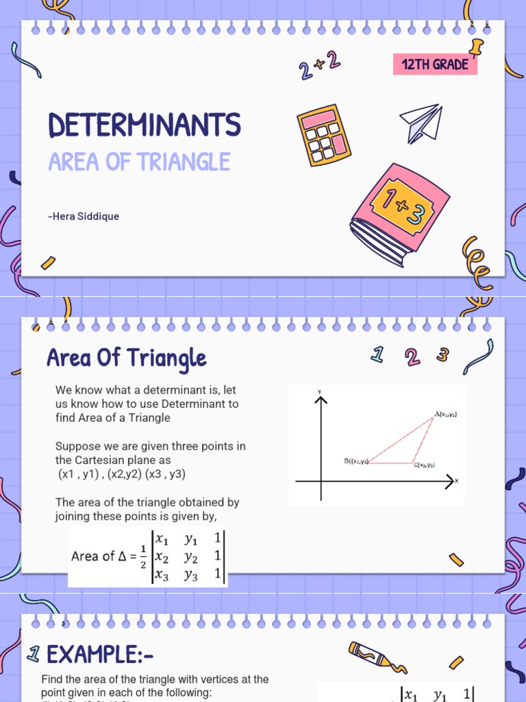 Using Determinants for Triangle Area | PDF | Teaching Methods ...