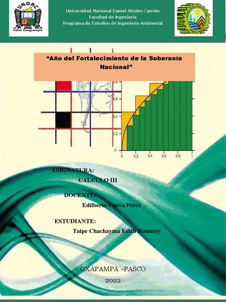 Taipe Chachayma Edith Rosmery Ficha de Tarea N°06.Calculo III | PDF | Integral | Ecuaciones