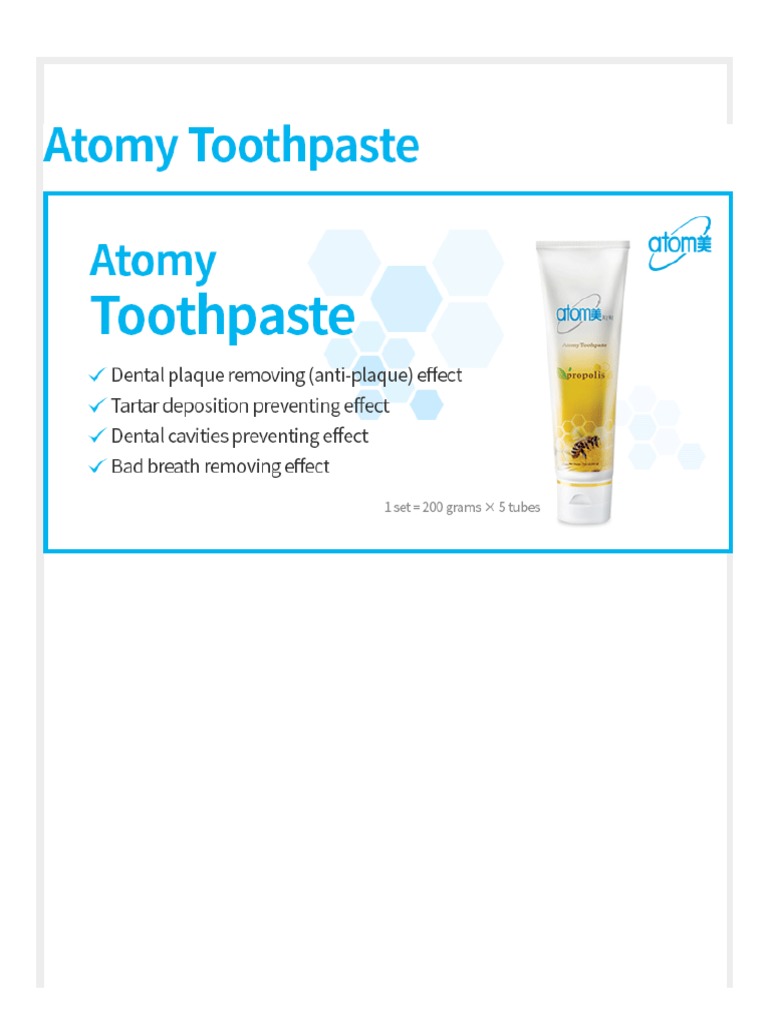 Atomy Toothpaste Product Description | PDF