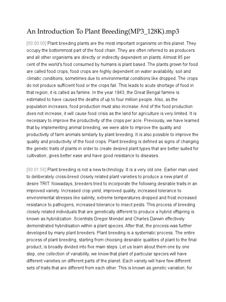 An Introduction To Plant Breeding | PDF | Plant Breeding | Hybrid (Biology)