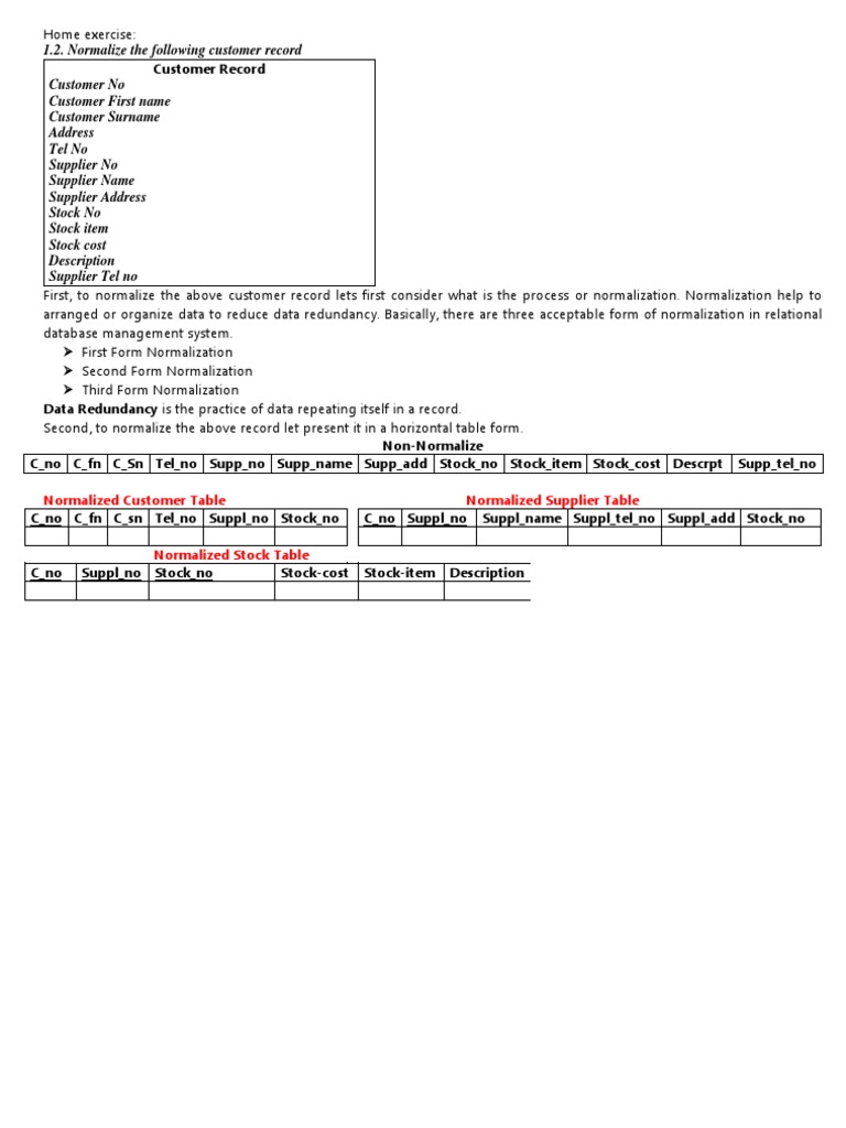 Normalization of Relational Database | PDF