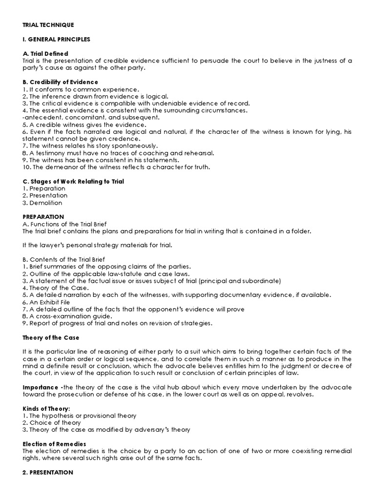 TRIAL TECHNIQUE | PDF | Lawsuit | Complaint