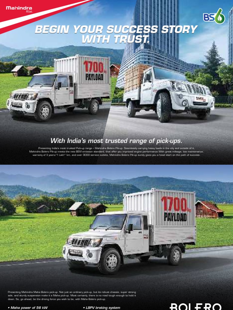 Mahindra Bolero Pikup CNG bs6 Brochure | PDF | Steering | Four Wheel Drive