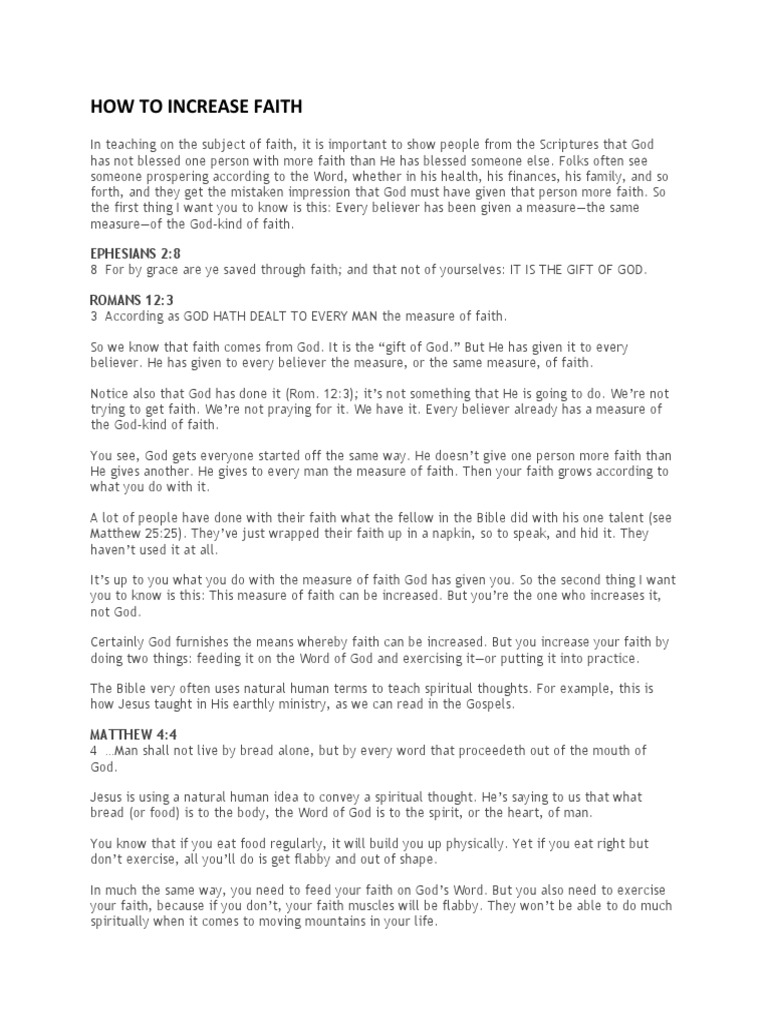 How To Increase Faith | PDF | Faith | Jesus