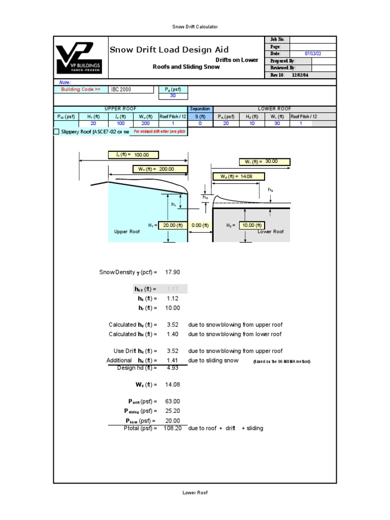 Snow Drift Calculator | PDF | Structural Engineering | Building Engineering