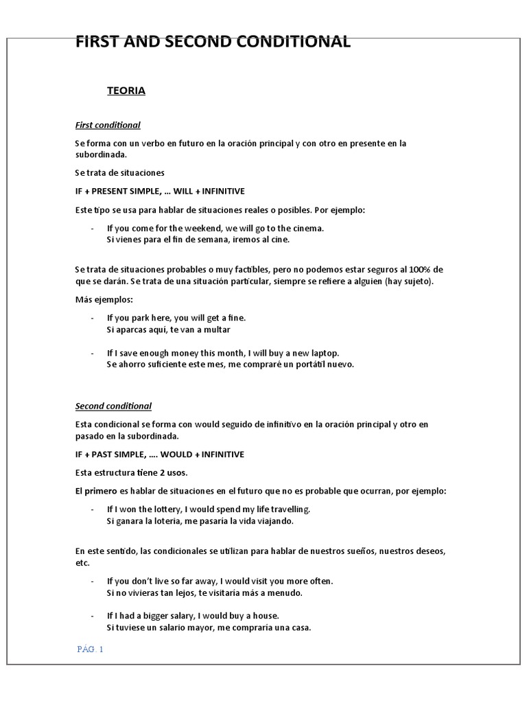 First and Second Conditional | PDF | Ciencia cognitiva | Gramática