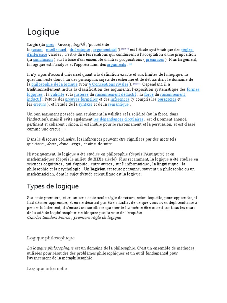 Logique | PDF | Logique | Calcul des prédicats