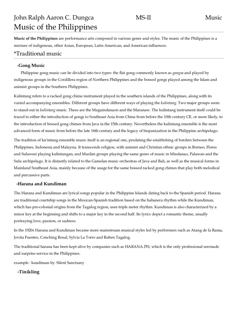 Music of The Philippines | PDF