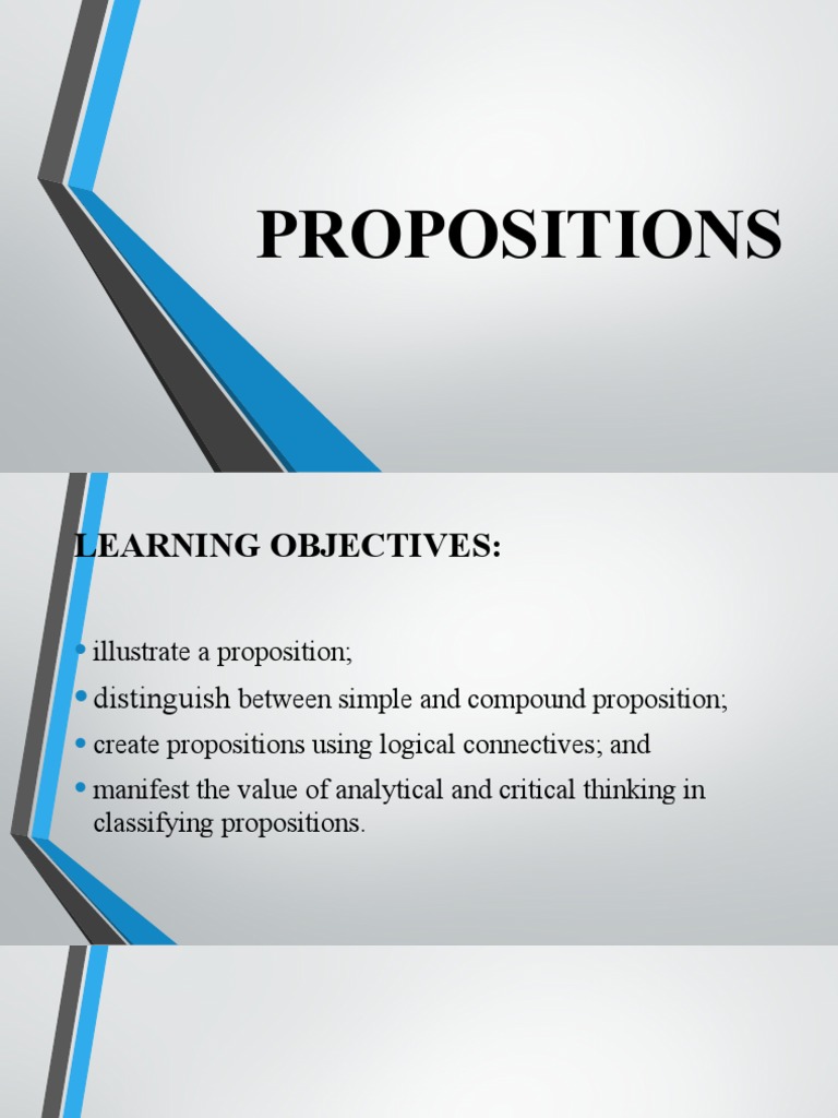 Propositions and Symbols | PDF | Proposition | If And Only If