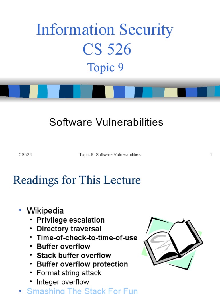 Information Security CS 526: Topic 9 | PDF | Pointer (Computer ...