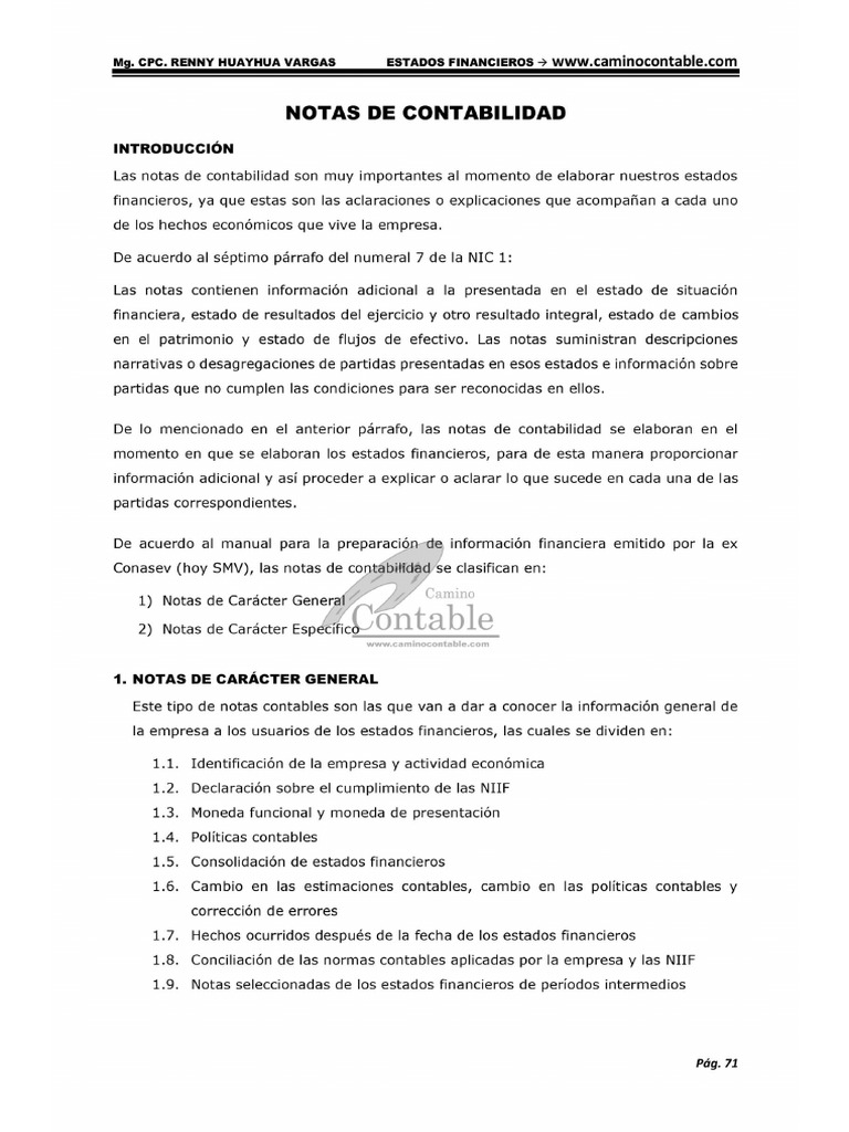 59 Introducción A Las Notas de Contabilidad | PDF