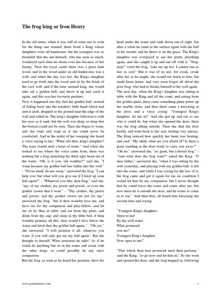 01 - The Frog King or Iron Henry | PDF