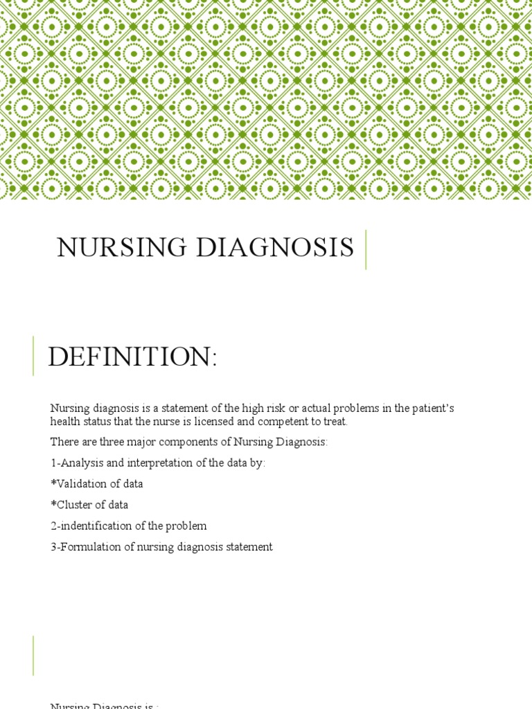 Nursing Diagnosis | PDF | Nursing | Patient