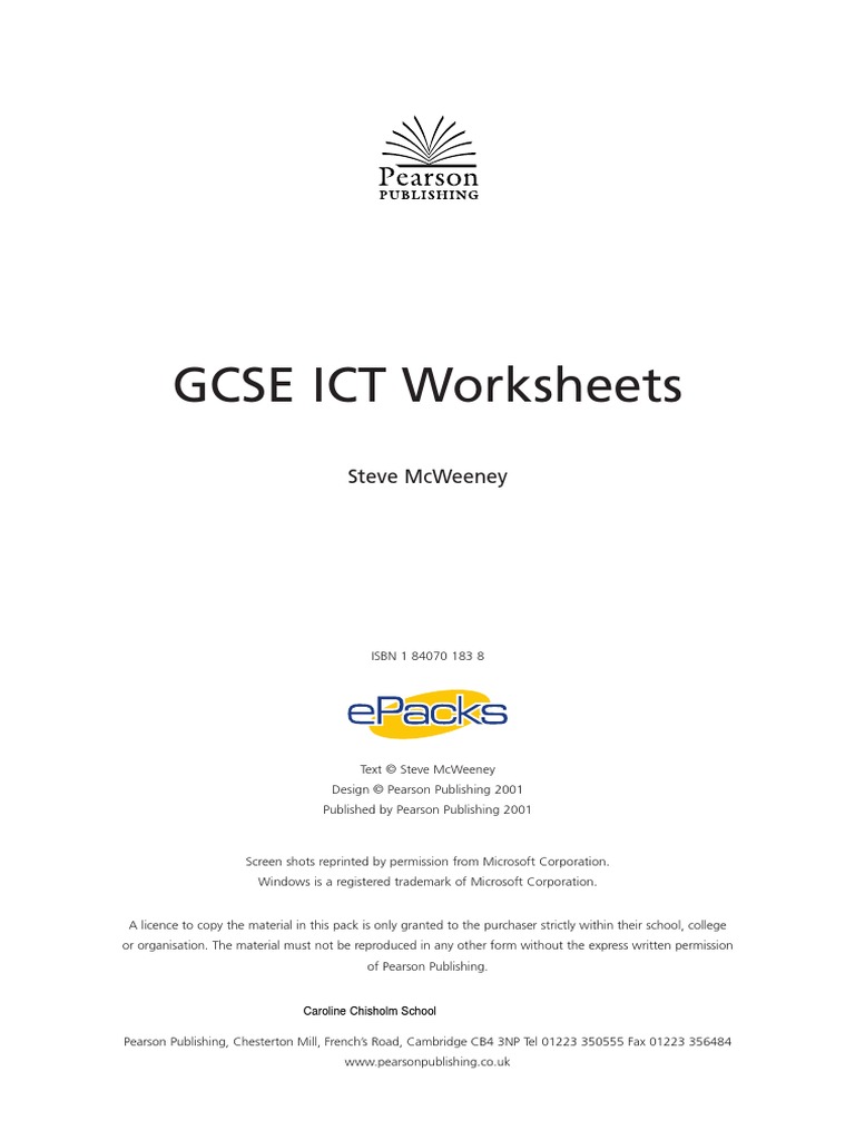 Gcse Ict Worksheets: Steve Mcweeney | PDF | Computer Data Storage | Booting