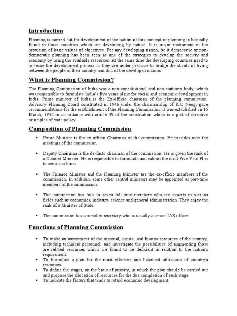planning commission | PDF | Economies