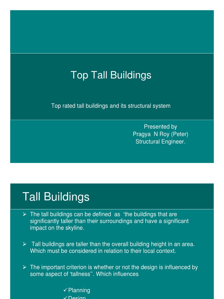 Tall Buildings and Its Structural System | PDF | Civil Engineering ...