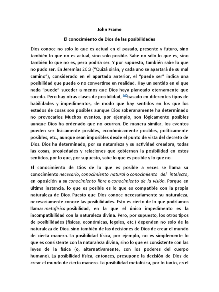 John Frame | PDF | Conocimiento | Pecado