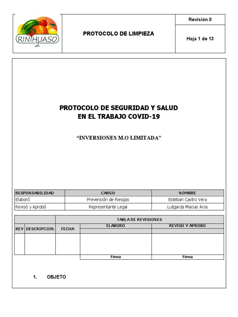 PR-SST-002 Procedimiento Limpieza y Desinfeccion. | PDF | Agua | Detergente