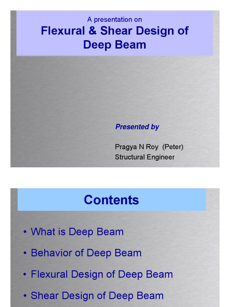 Deep Beam Flexure and Shear Design | PDF | Bending | Stress (Mechanics)