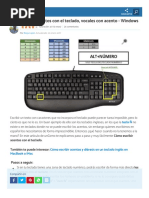 Cómo escribir acentos en el teclado | PDF | Teclado | Informática
