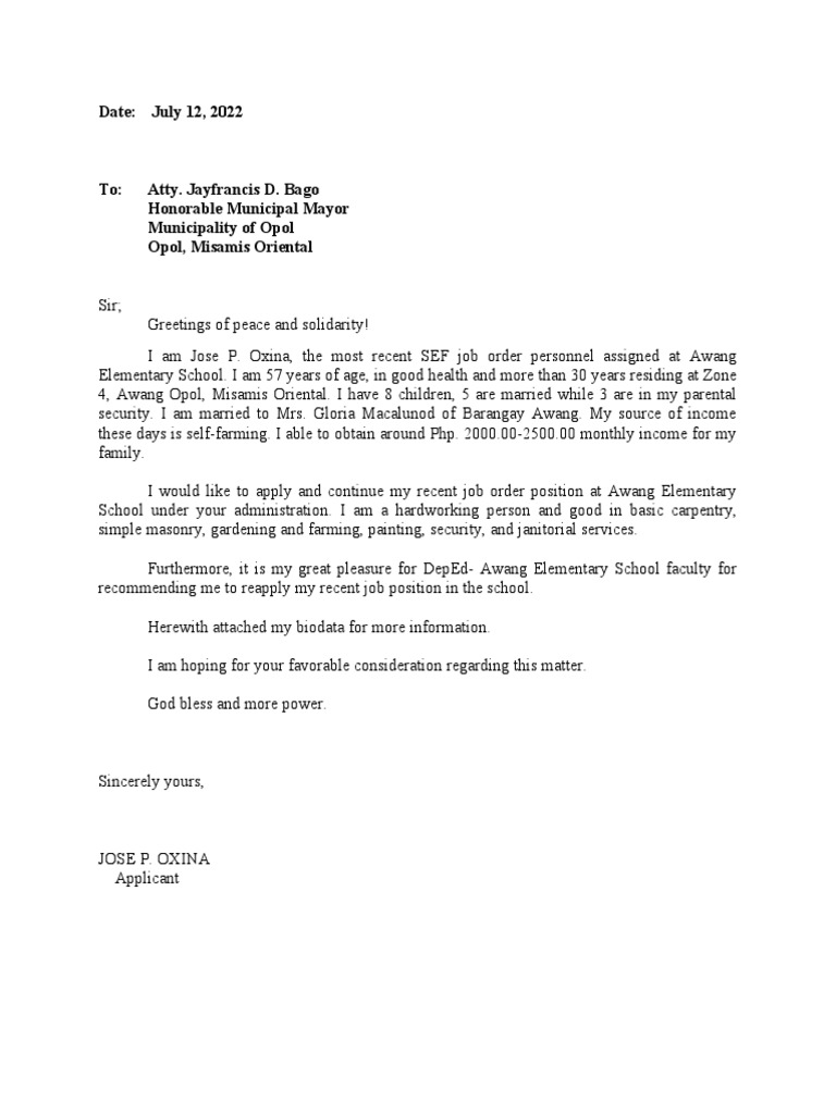 Application Letter | PDF