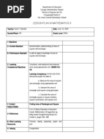Grade 3 Detailed Lesson Plan Mathematics | PDF | Yarn | Lesson Plan