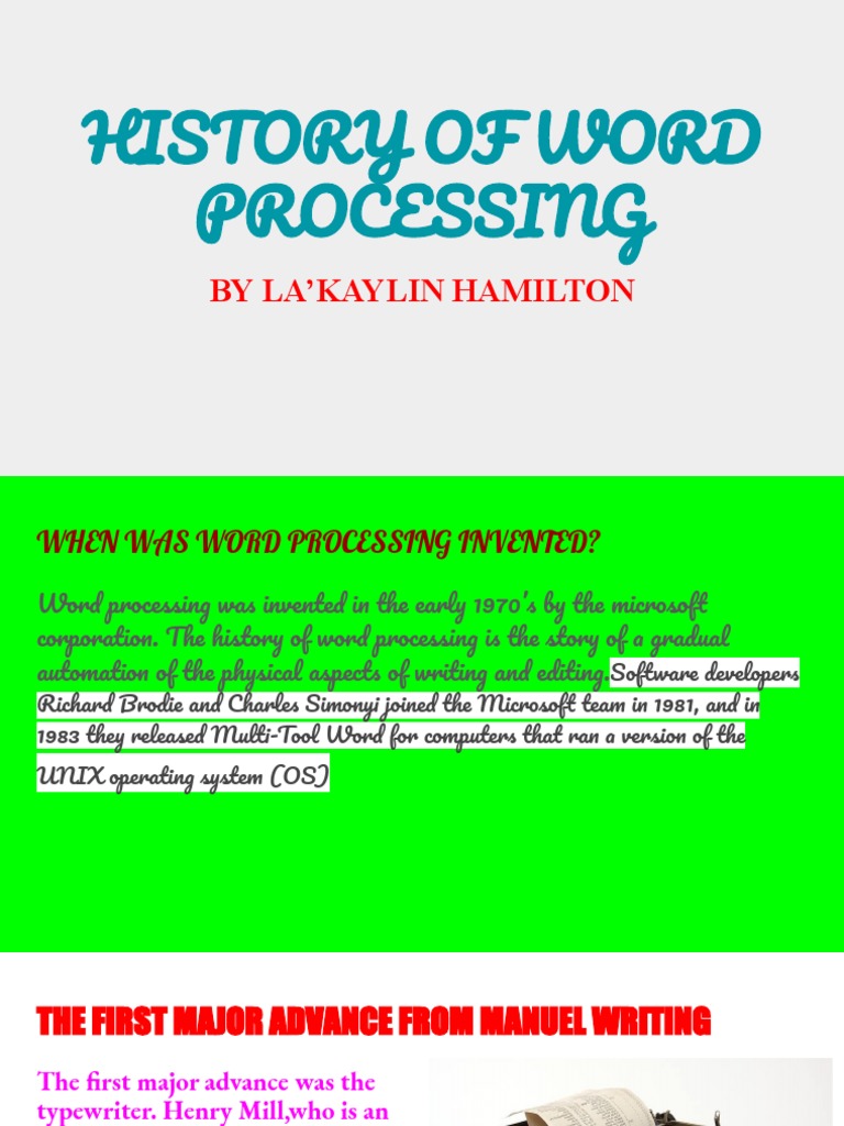 Evolution of Word Processing History | PDF | Word Processor | Typewriter