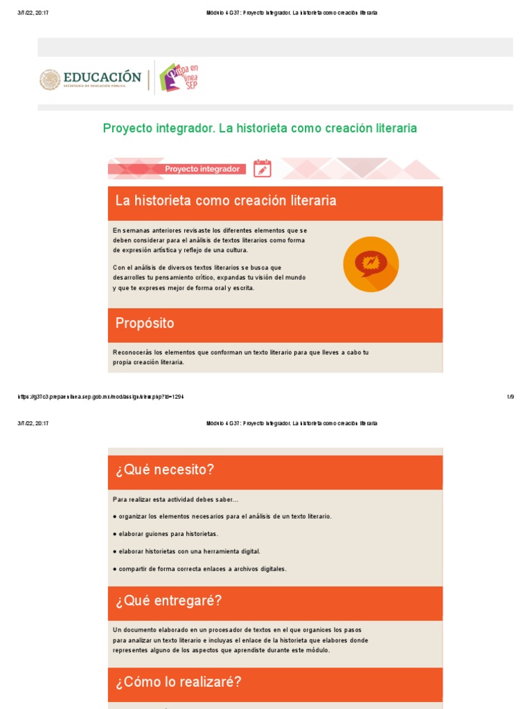 Módulo 4 G37 - Proyecto Integrador. La Historieta Como Creación ...
