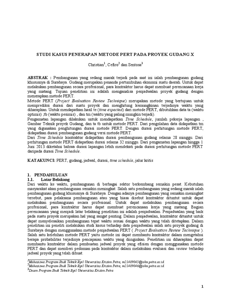 Studi Kasus Penerapan Metode Pert | PDF