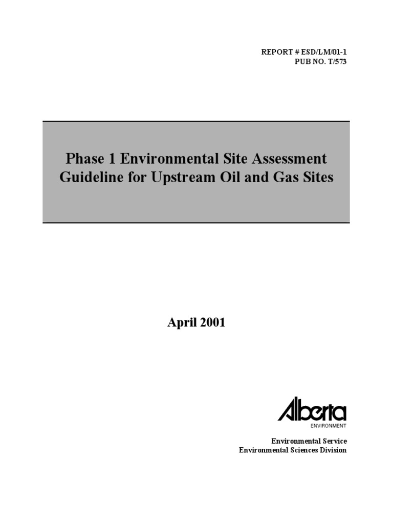 Example - Phase 1 Environmental Site Assessment - Guidelines For Oil ...