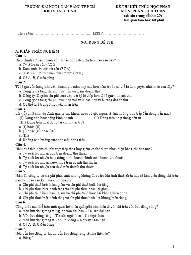 De Thi - Phan Tich TCDN - 1.1920.2 | PDF