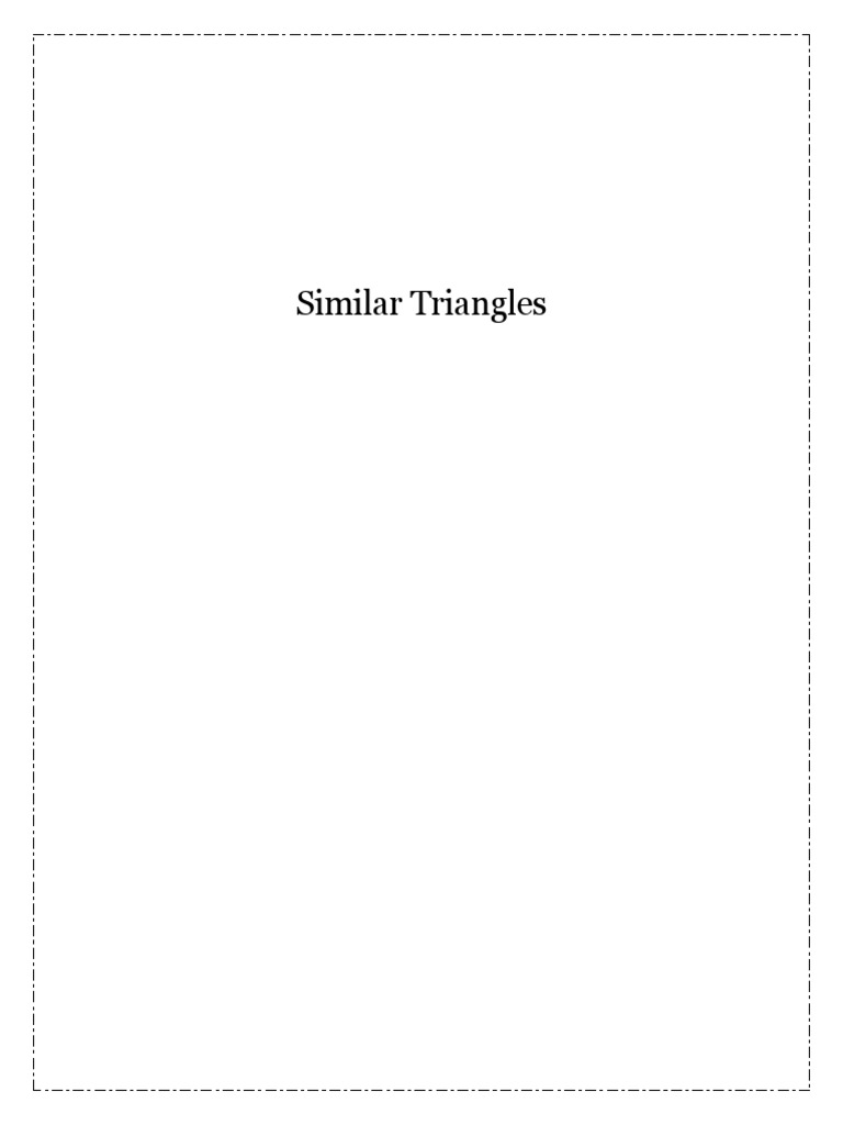 Similar Triangles: Definitions, Exercises, and Applications | PDF ...