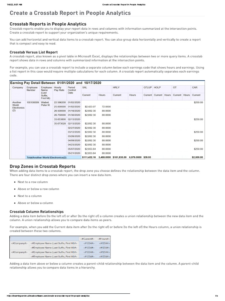 Create A Crosstab Report in People Analytics | PDF | Data | Information ...