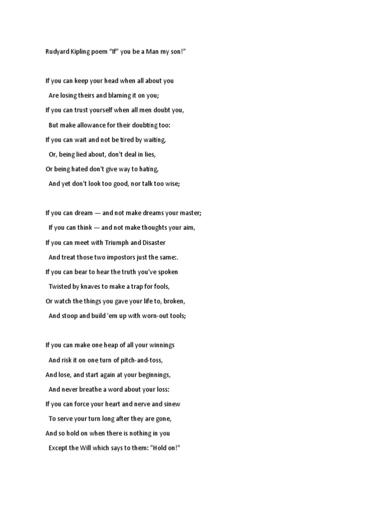 Rudyard Kipling Poem | PDF