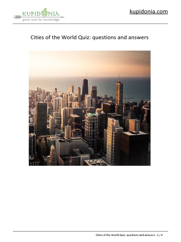 Quiz Cities of The World | PDF | Quiz Games
