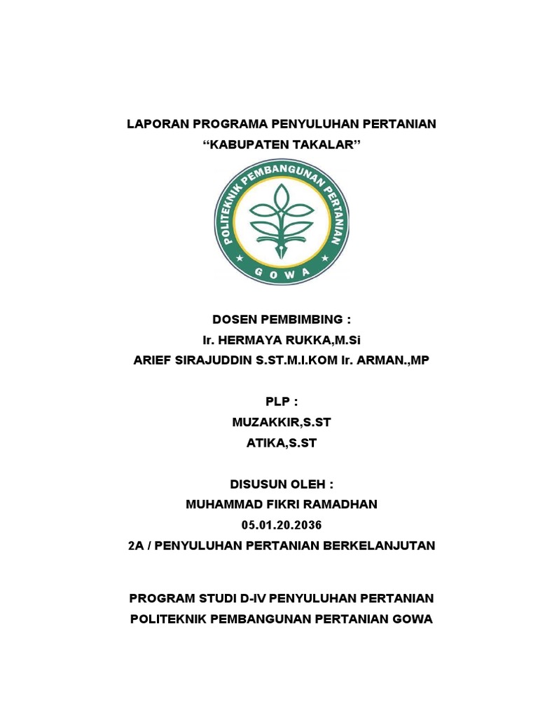 Laporan Programa Penyuluhan Pertanian | PDF