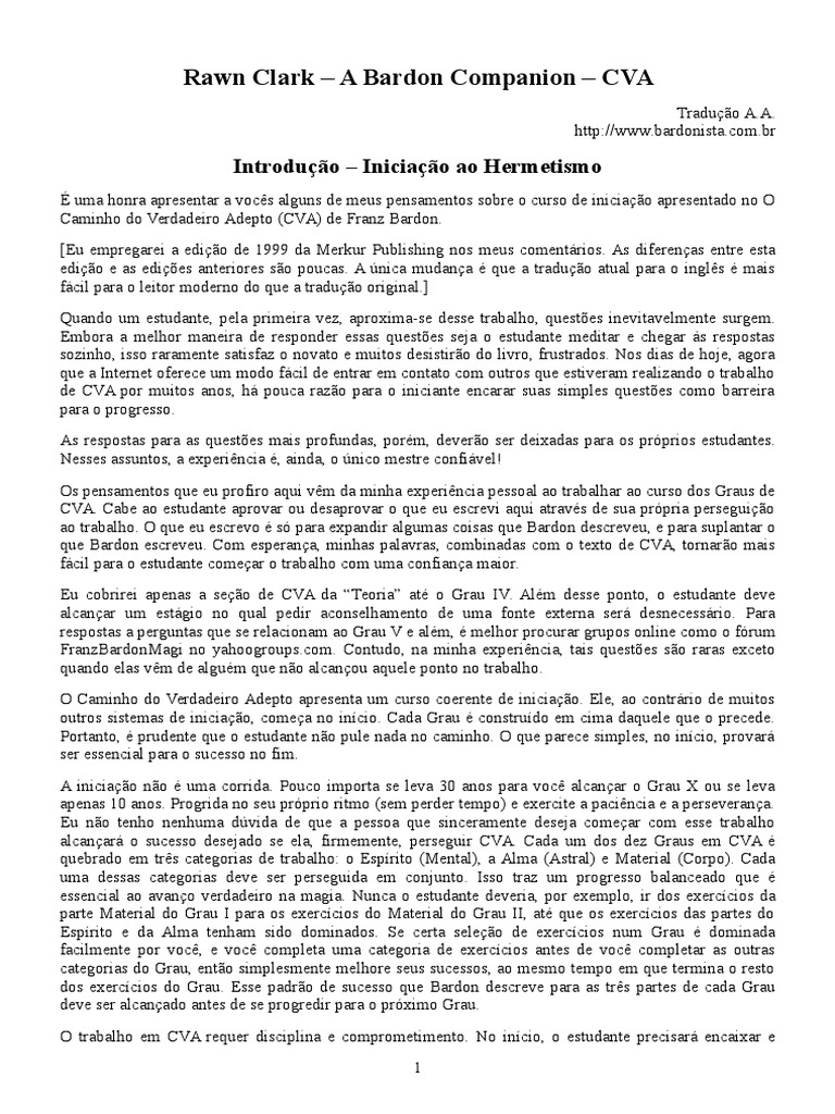 Rawn Clark A Bardon Companion Portugues Compress | PDF | Pensamento | Mente